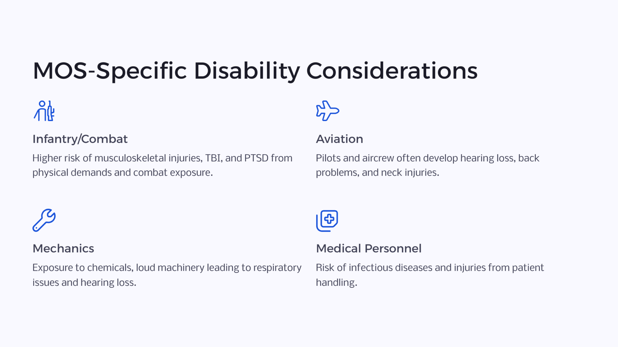 VA Disability Ratings by Military Occupational Specialty (MOS) - All ...